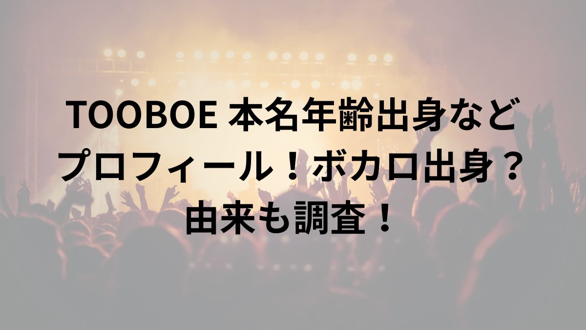 TOOBOE 本名年齢出身などプロフィール！ボカロ出身？由来も調査！ | 音色びより